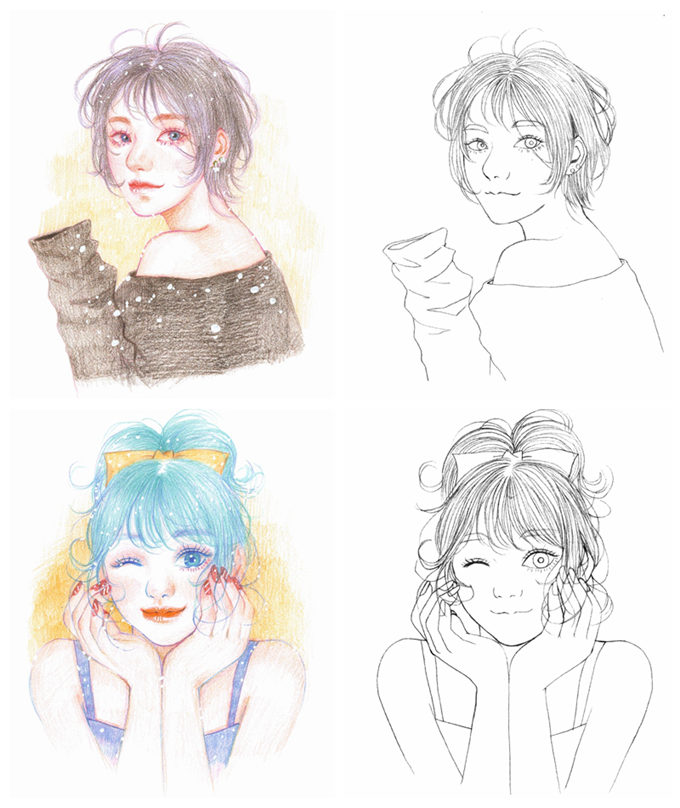 472. Girl Portrait Coloring Tutorial + 20 Portrait Coloring Pages ...