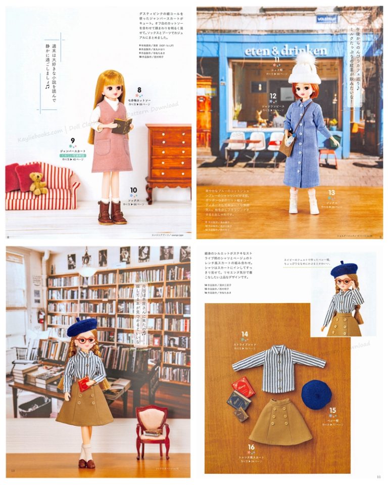 645. Sewing Clothes and Accessories for 22cm Licca Doll Vol. 2 ~ 55 ...