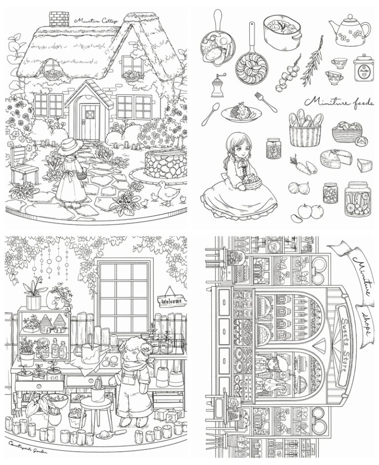 Girls Dollhouse Coloring Book ~ Luxury Adult Coloring - Kayliebooks