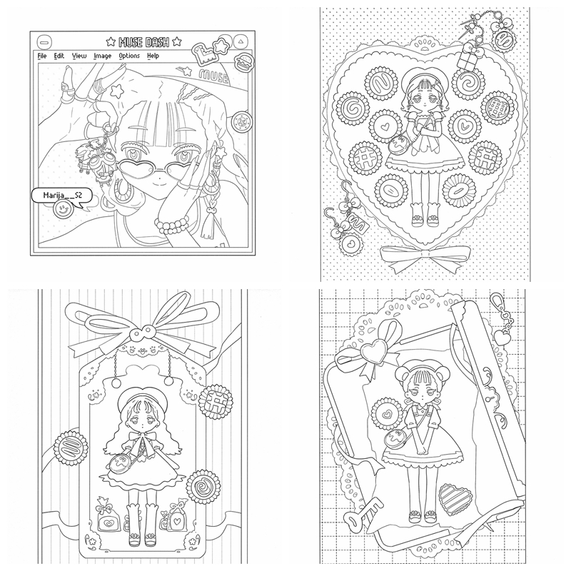 727. VIVINOS Lovely Girl Coloring Book - Kayliebooks